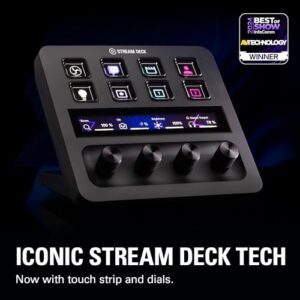 Elgato Stream Deck +, Audio Mixer, Production Console and Studio Controller for Content Creators, Streaming, Gaming, with customizable touch strip dials and LCD keys, works with Mac and PC