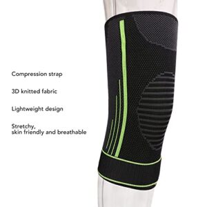 Qinlorgo Compression Knee Brace, Mens Basketball Hook Loop Breathable Prevent Injury Knee Brace for Cycling