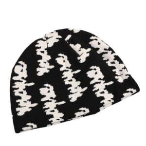 laureltree y2k beanies y2k hat grunge accessories slouchy beanies for women y2k clothes crochet hats (black)