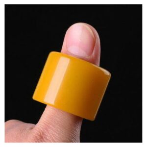 ixoup natural yellow jade ring men women fine jewelry accessories genuine jades stone thumb rings wide band (gem color : 22mm)