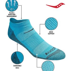 Saucony Men's RunDry Mesh Ventilating Comfort Fit Performance No-Show Socks, Available in M-XXL (6, 12, 18, Yellow Blue Charcoal Assorted (6 Pairs), X-Large