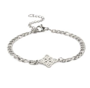 unift celtic knot bracelet for women stainless steel fashion charm irish celtic witches knot bracelet wiccan symbol jewelry gift (silver, stainless steel)