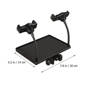 Milisten Microphone Stand Tray Clamp Music Stand Shelf Sound Card Tray with Phone Holder