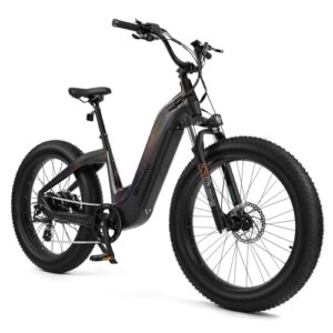 velowave grace 2.0 48v 20ah electric bike for adults 750w bafang motor ebike with fender shimano 7-speed 26" x 4.0 fat tire step-thru electric bicycle (black/grey)