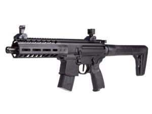 sig sauer mpx gen ii co2-powered semi-automatic .177 caliber pellet air rifle with flip-up adjustable sights - 30rd rapid pellet magazine included