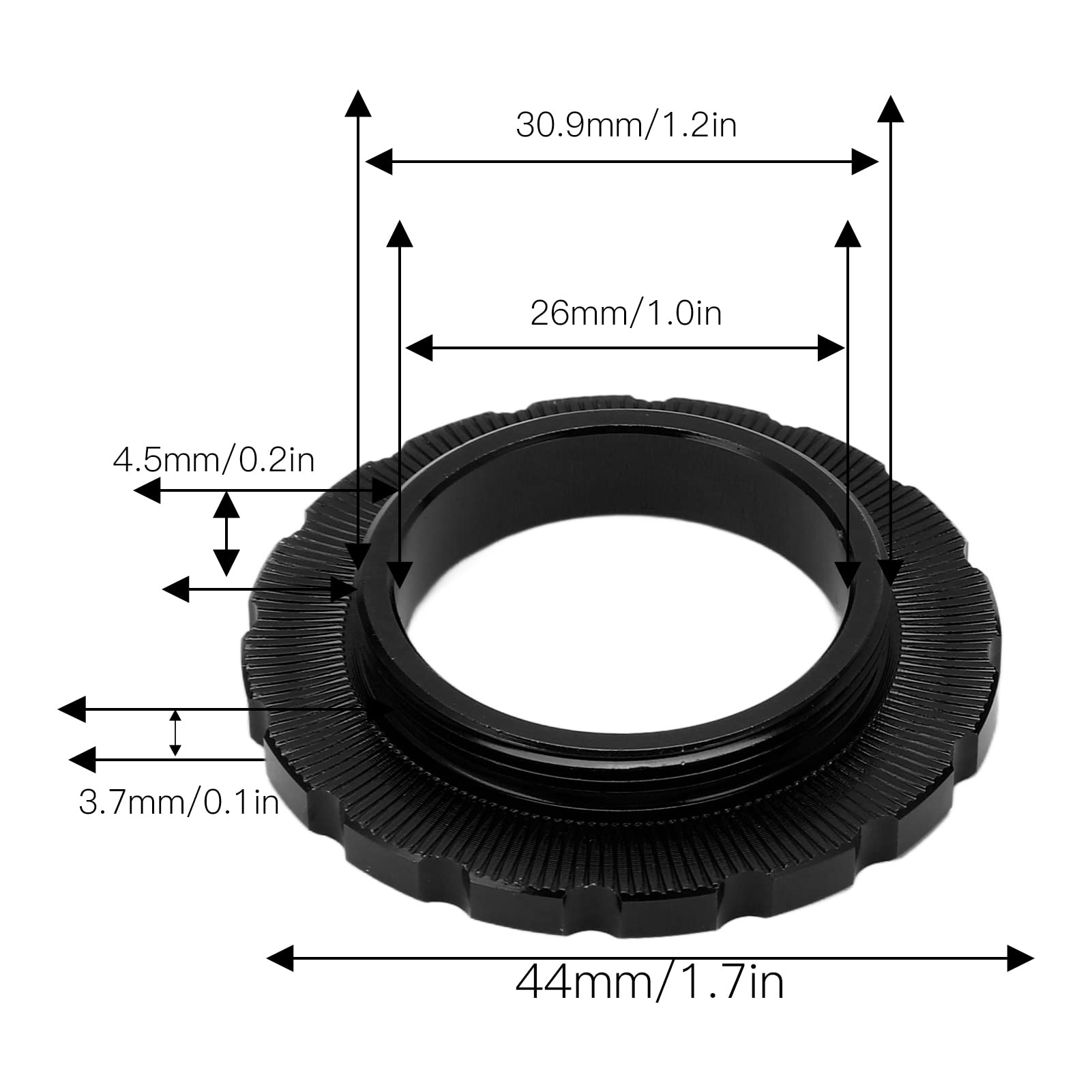 Leapiture Bike Centre Lock Centre Lock Hub Barrel Axle Bike Mountain Bike Lock Cover for 9/12/15/20mm Axle(Black)