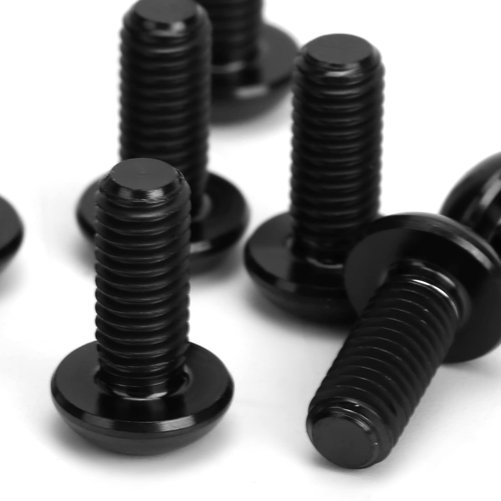 HERCHR 12Pcs Disc Brake Rotor Bolts, M5x12mm Bicycle Rotor Screws for MTB Mountain Bike, Steel/Titanium/Black(Black)