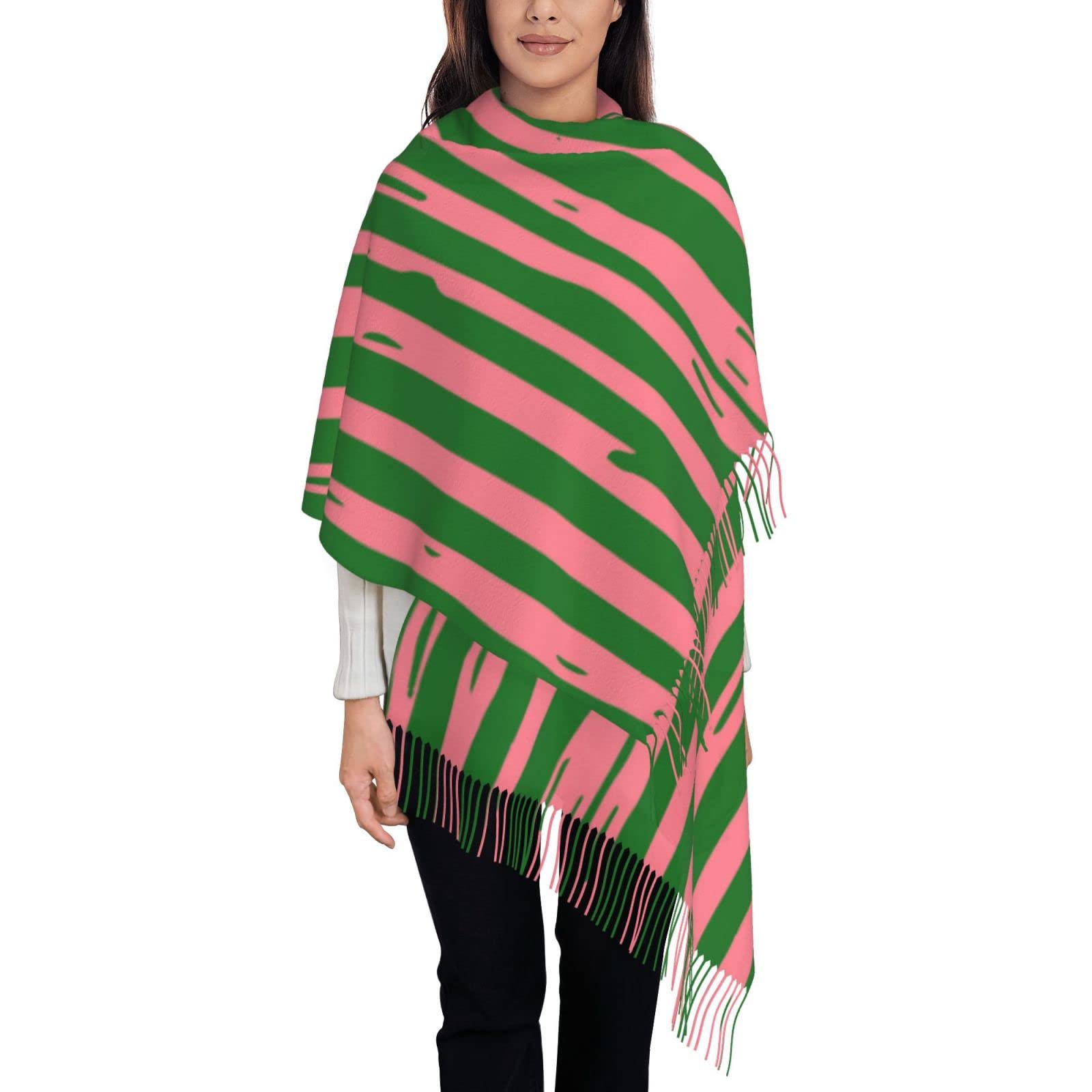 MAKOO AKA Scarf Sorority Winter Pashmina Shawl Wrap with Fringed Edges for Women, Warm & Soft, Gift Ready-70X28 Inches