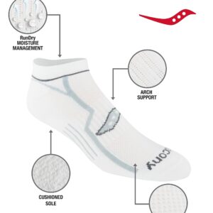 Saucony Men's Rundry Bolt Performance No-Show Socks, Available in M-XXL (6, 12, 18, White (6 Pairs), XX-Large