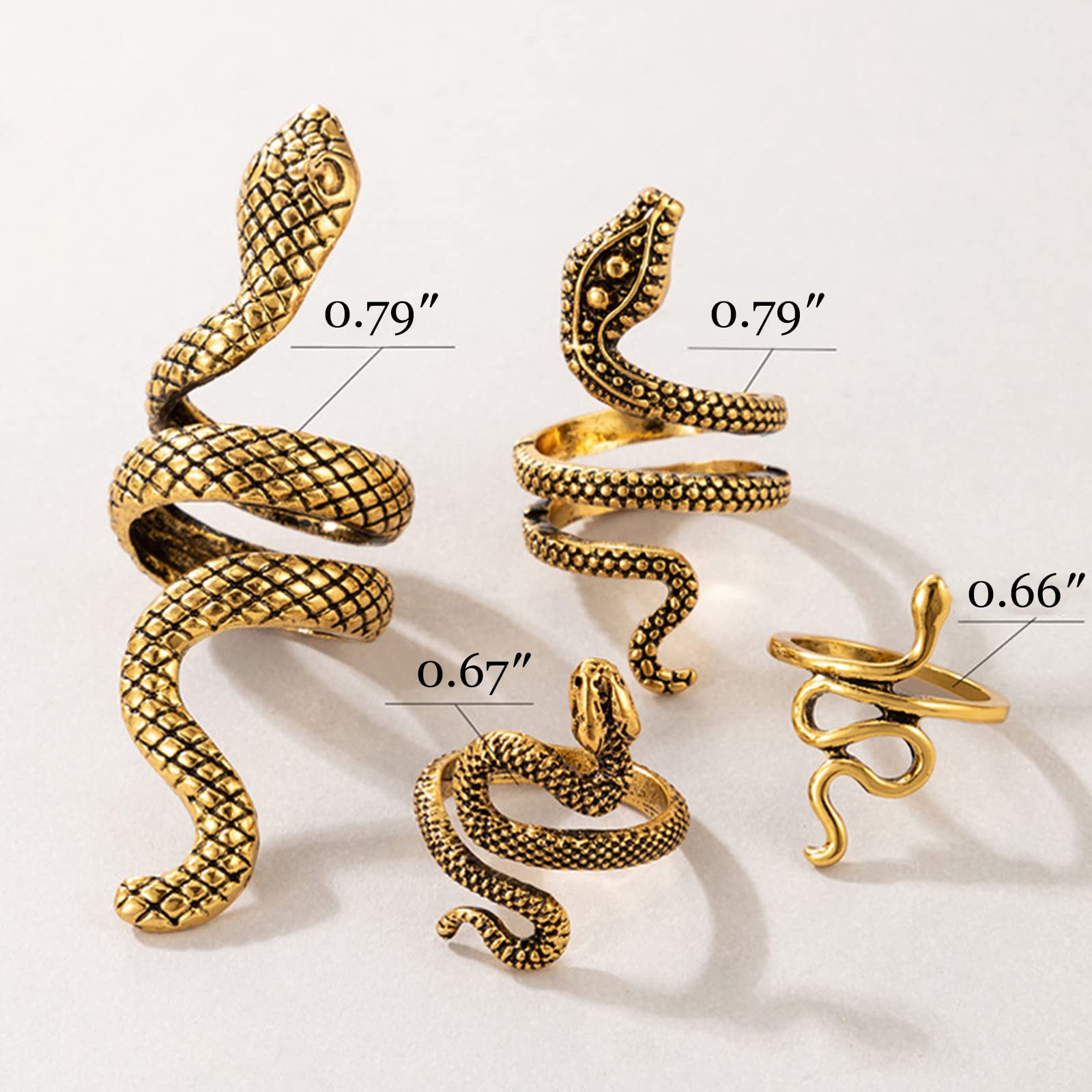 Choistily Snake Rings for Women Silver Vintage Snake Knuckle Rings Open Adjustable Snake Wrap Rings