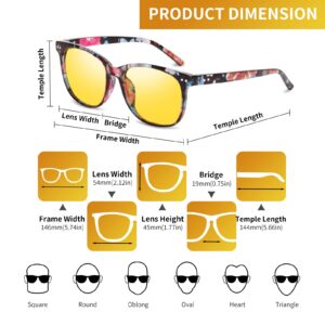 Kelinln Night Vision Driving Glasses Polarized Anti-glare, HD Yellow Tinted Glasses for Women Men