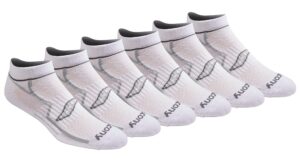 saucony men's rundry bolt performance no-show socks, available in m-xxl (6, 12, 18, white (6 pairs), xx-large