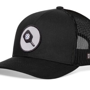 HAKA Pickleball Hat – Pickleball Paddle Trucker Hat for Men & Women, Adjustable Baseball Cap, Mesh Snapback, Outdoor Golf Hat - Black