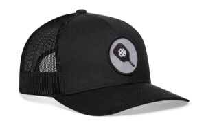 haka pickleball hat – pickleball paddle trucker hat for men & women, adjustable baseball cap, mesh snapback, outdoor golf hat - black