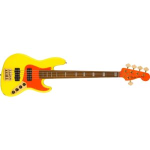 Fender MonoNeon 5-String Jazz Bass, Neon Yellow, Maple Fingerboard