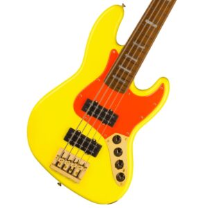 fender mononeon 5-string jazz bass, neon yellow, maple fingerboard