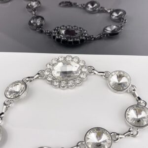 BEMYLV Silver Rhinestone Chain Belt Sparkly Bling Crystal Waist Chains for Women Dresses Girls Fashion