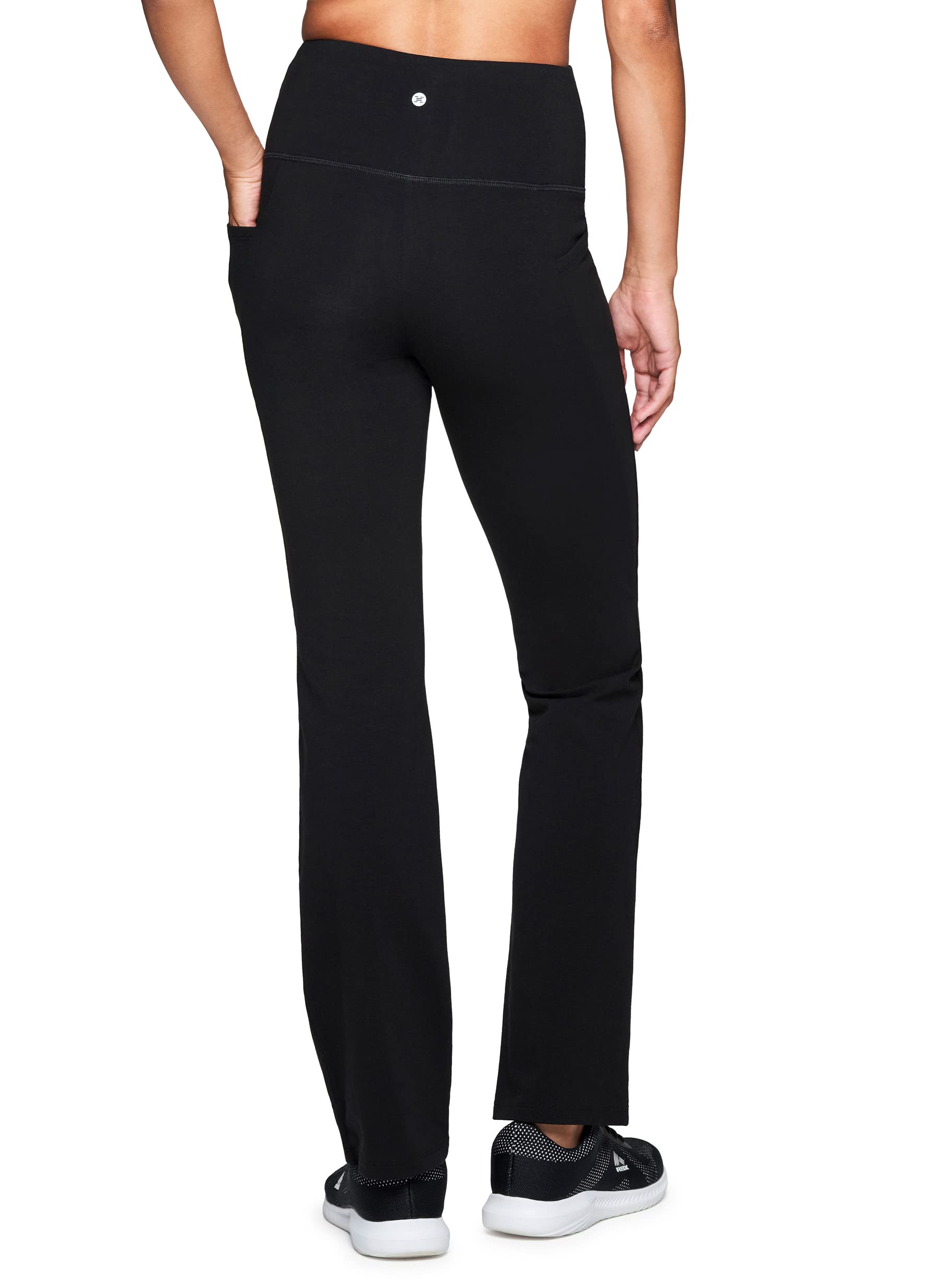 RBX Active Women's Yoga Pants Cotton Spandex Bootcut Legging W/Pockets Ctn Black S