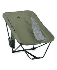 iclimb low ultralight compact camping folding chair with side pocket and carry bag (green)