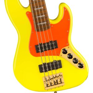 Fender MonoNeon 5-String Jazz Bass, Neon Yellow, Maple Fingerboard