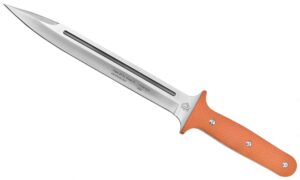 puma xp 15" pig sticker textured blaze orange g10 beveled blade hunting knife with kydex sheath