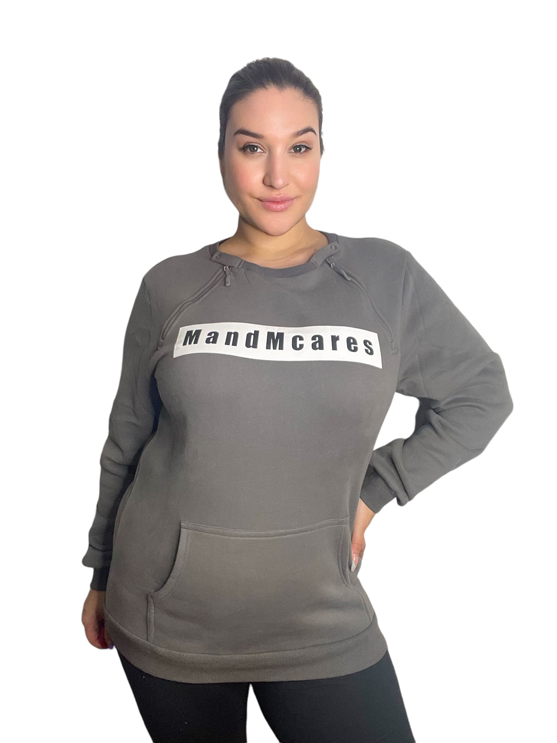 MandMcares Plus Size Sweater| Dialysis Shirts with Zipper| Hemodialysis Clothing | Chemowear Chest Port Access Shirt for Men and Women 4XL