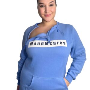 MandMcares Plus Size Sweater| Dialysis shirts with zipper| Hemodialysis clothing | Chemowear Chest Port Access Shirt for Men and Women 1XL