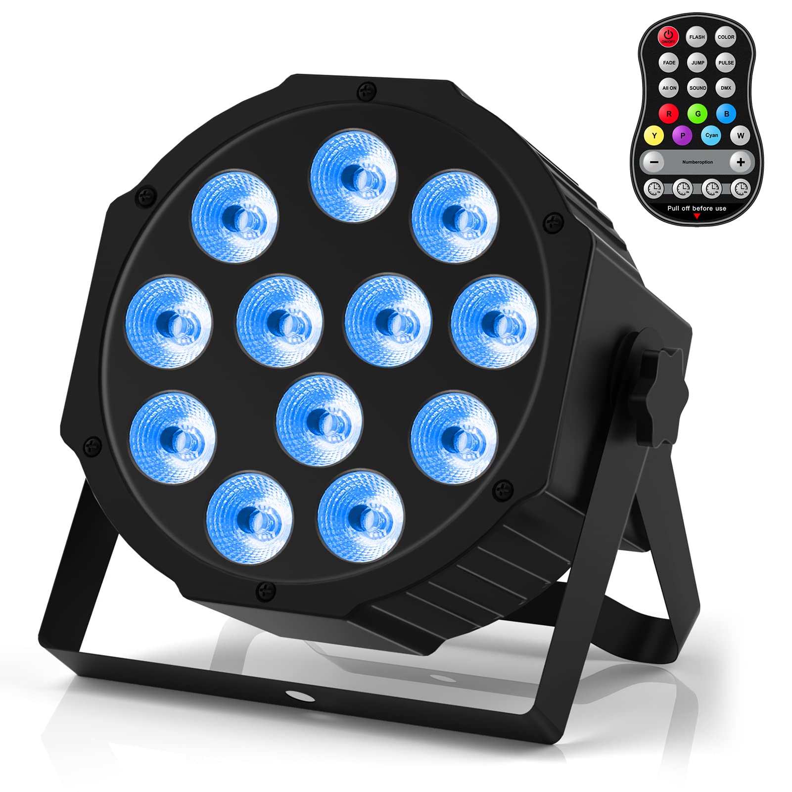 Rechargeable Par Lights RGBW 4-in-1 LED Uplights Battery Powered Stage Lights, HOLDLAMP DJ Lights Sound Activated with Remote & DMX Control for Festival Party Event Wedding Bar Church