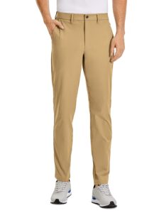 crz yoga men's all day comfy golf pants - 32" quick dry lightweight work casual trousers with pockets khaki sand 36w x 32l