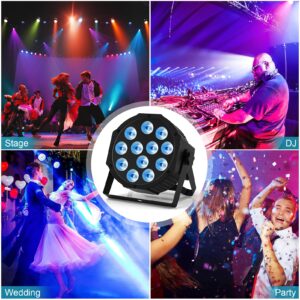 Rechargeable Par Lights RGBW 4-in-1 LED Uplights Battery Powered Stage Lights, HOLDLAMP DJ Lights Sound Activated with Remote & DMX Control for Festival Party Event Wedding Bar Church