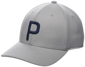 puma golf men's p cap, ash gray-navy blazer, osfa