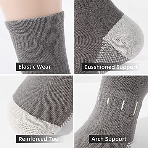 BUDERMMY Men's Cotton Moisture Wicking Heavy Cushion Crew Work Socks,6-12, 6Pairs (US, Numeric, 6, 9, Regular, Tall, black 1)