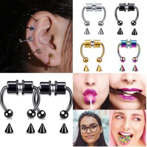 DANSOAN Fake Nose Ring for Women Teenager Stainless Steel Nose Cuffs Septum Nose Ring Piercings on Non-Pierced Nose Ring for Women Men