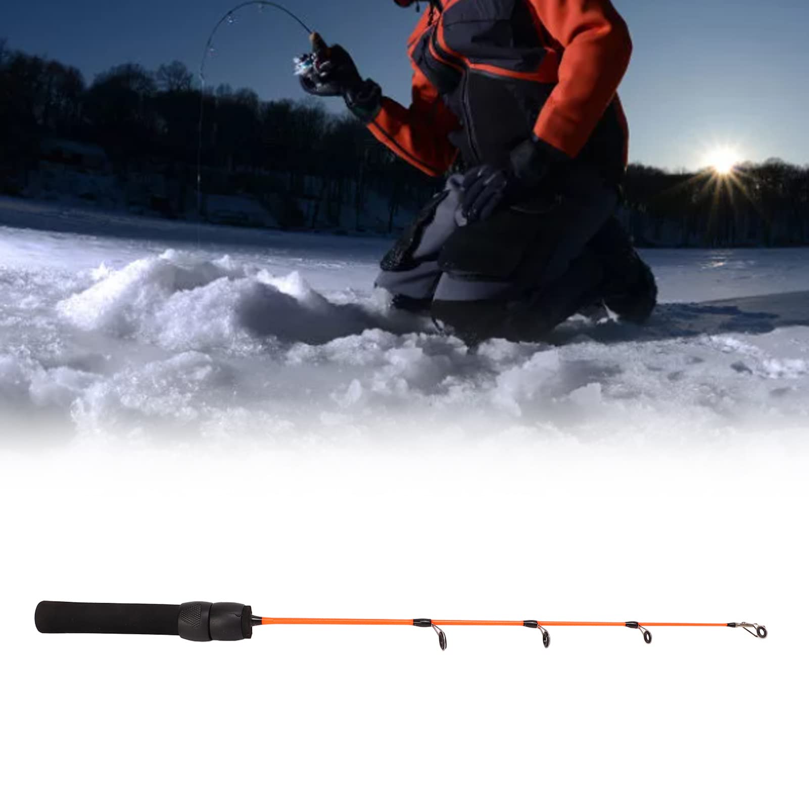 VBESTLIFE 50cm Mini Ice Fishing Rod,Ice Fishing Pole Ice Fishing Stick,Fishing Accessories