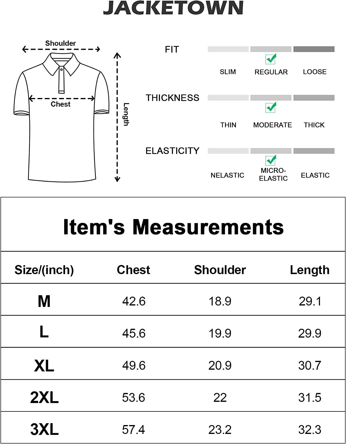 JACKETOWN Golf Polo Shirts for Men Moisture Wicking Sports T-Shirts Short Casual Polo