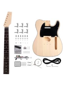 sunsmile diy electric guitar kit tele style guitar kits beginner kits with basswood body hard maple neck chrome hardware right handed build your own guitar.