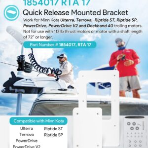 For Minn Kota 1854017 Quick Release Bracket RTA-17 For Terrova, Ulterra, PowerDrive, Deckhand 40, Riptide ST SP Trolling Motor, Composite Electric Steer Trolling Motor Bracket Motor Mount Plate, White