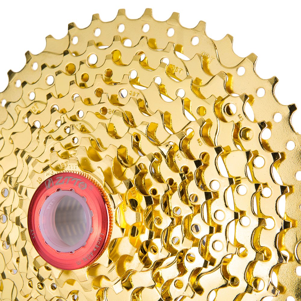 ZTTO MTB Cassette 10 Speed Mountain Bike Freewheel Gold 10S 11-36T/42T Bicycle Sprocket (Gold 11-42T)