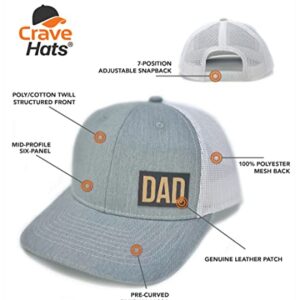 CRAVE HATS Dad Hat, Dad Trucker Hat, Dad Gifts, Dad Hat for Men, New Dad Hat (Gray/White)