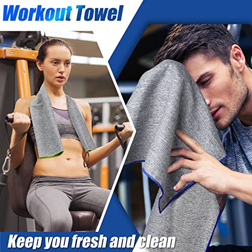 Chumia 10 Pcs Microfiber Gym Towel Bulk Quick Dry Absorbent Fiber Workout Towels 30 x 15.7 Inch Fast Drying Towel for Men Women Sweat Fitness Yoga Travel Sports Towels