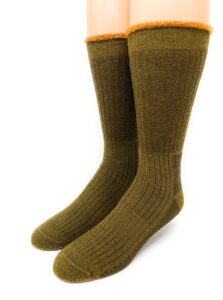 warrior alpaca socks - heavy-duty terry lined endurance alpaca socks (mountain green/gold, large)