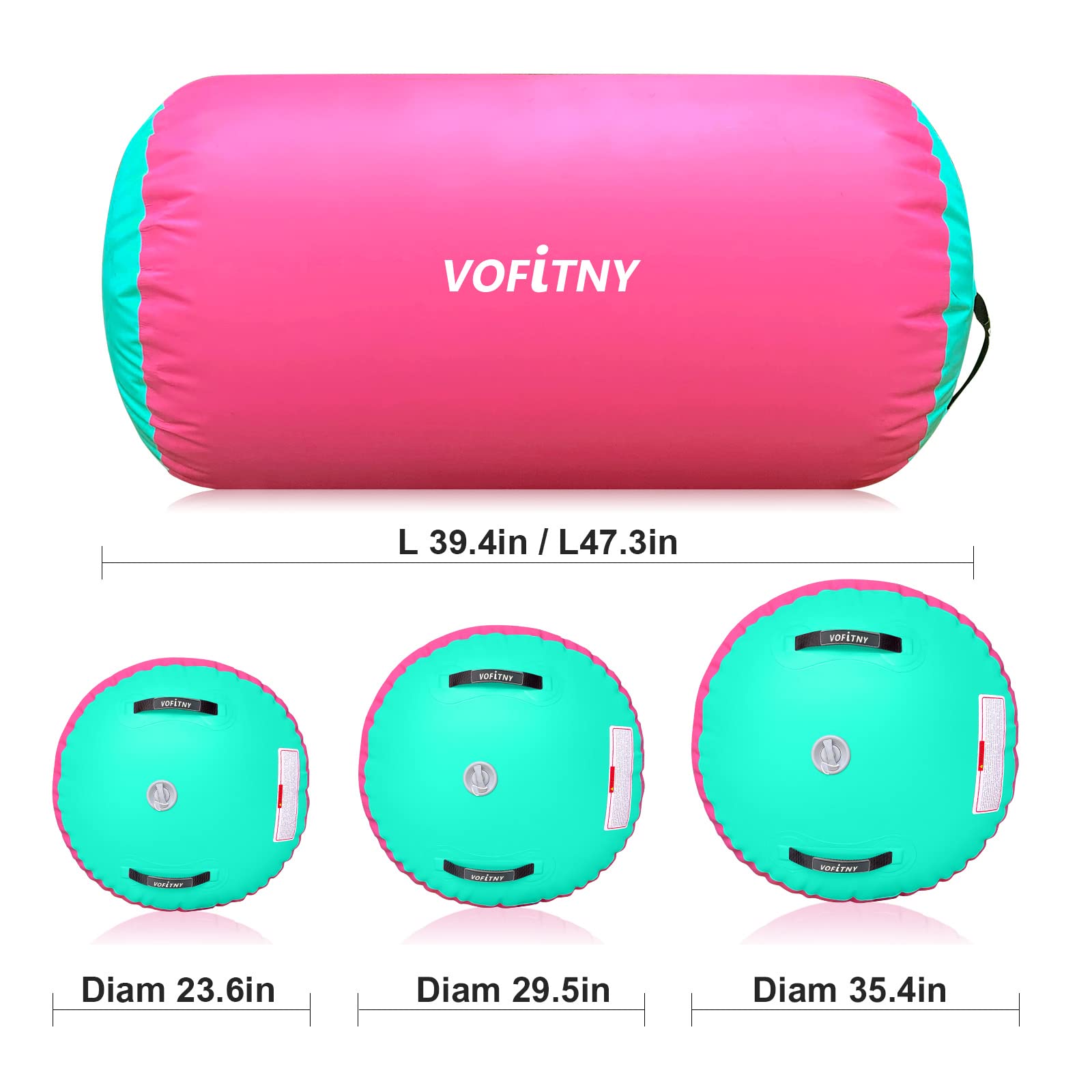 VOFiTNY All Purpose Gymnastics Mat 10ft Sturdy Inflatable Tumble Track with Air Roller for Home/Gym