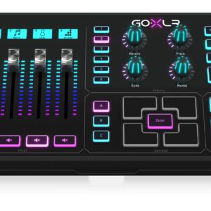 TC-Helicon GoXLR Revolutionary Online Broadcaster Platform with 4-Channel Mixer, Motorized Faders, Sound Board and Vocal Effects, Officially Supported on Windows | TC-Helicon GO XLR Desk Stand