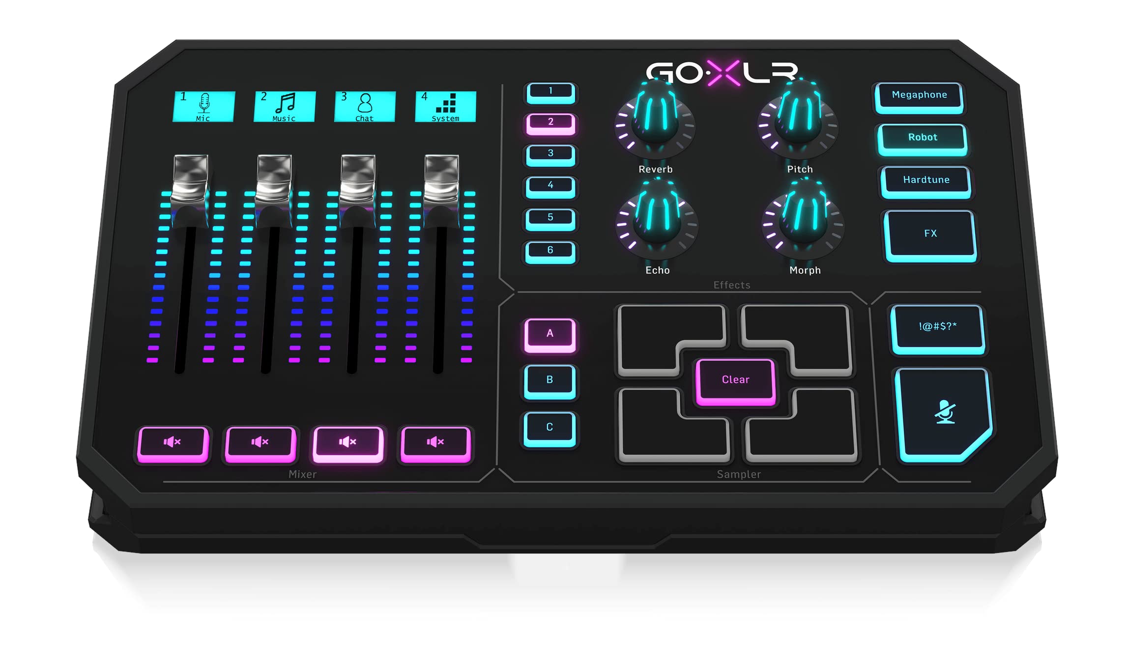 TC-Helicon GoXLR Revolutionary Online Broadcaster Platform with 4-Channel Mixer, Motorized Faders, Sound Board and Vocal Effects, Officially Supported on Windows | TC-Helicon GO XLR Desk Stand