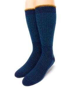 warrior alpaca socks - heavy-duty terry lined endurance alpaca socks (lakeside blue/gold, medium)