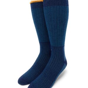 WARRIOR ALPACA SOCKS - Heavy-Duty Terry Lined Endurance Alpaca Socks (Lakeside Blue/Gold, Large)