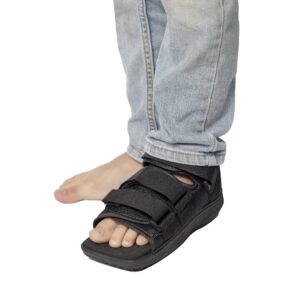 brace align pediatric children’s square toe post op shoe for kids and youth- hcpcs l3260- for broken or fractured foot or toe, post surgical, soft tissue injury- left or right foot