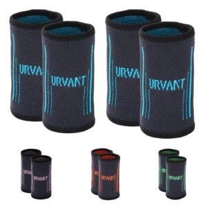 urvant 2 pairs compression wrist sleeve (sports wrist supports wrist brace wrist wraps elastic wristbands) for basketball, tennis, working out, gym blue (s)