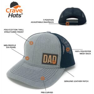 CRAVE HATS Dad Hat, Dad Trucker Hat, Dad Gifts, Dad Hat for Men, New Dad Hat (Gray/Black)