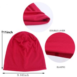 Tergy 20pcs Unisex Beanie Hats for Men Women Slouchy Beanie Hip-Hop Caps Lighweight Soft Skull Caps for Chemo Sleep Solid Color